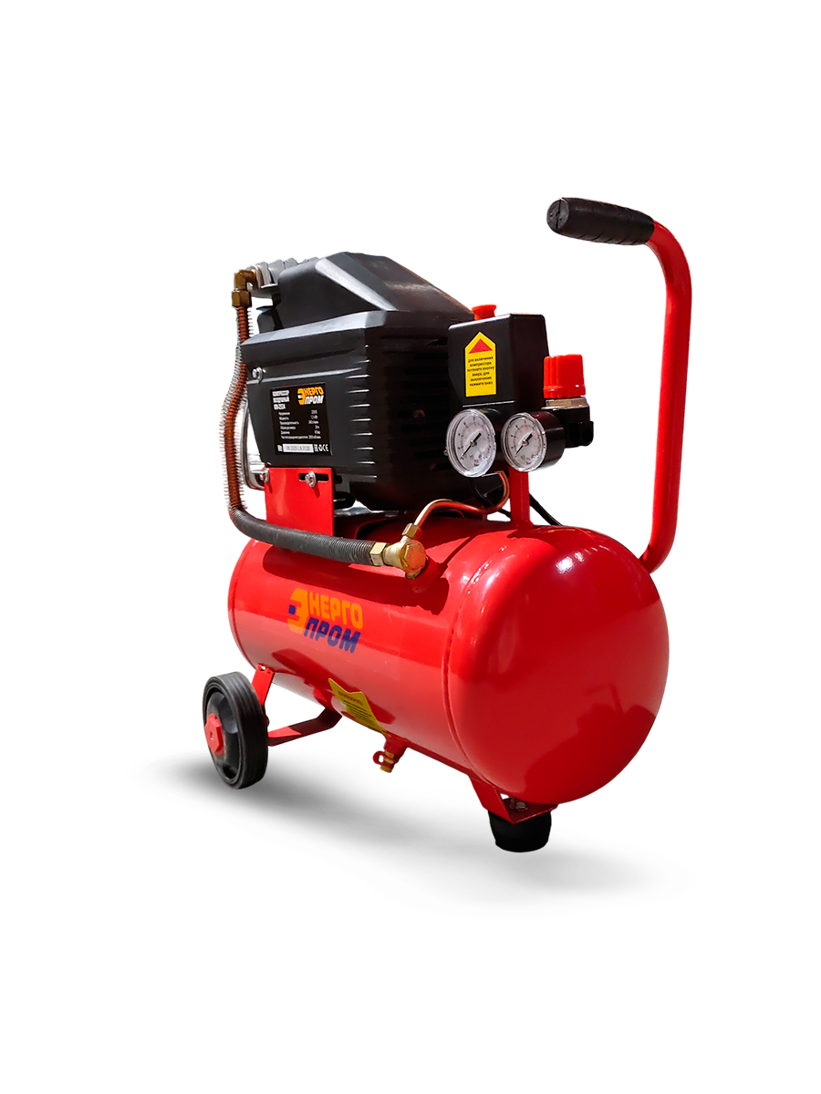 Компрессор Энергопром КМ-2524 (13614), коаксиальный, масляный, 24 л, 1.5 кВт