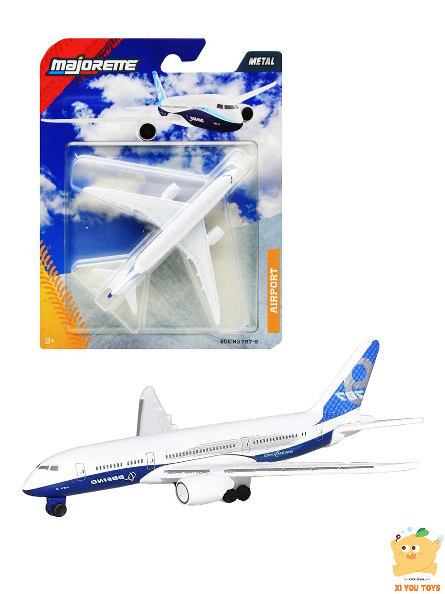 Majorette Airplane Boeing 787-9 / Игрушечная Модель Самолета - Подарок К Празднику, Подходящий Для Детей В Возрасте От 3 Лет И Старше.