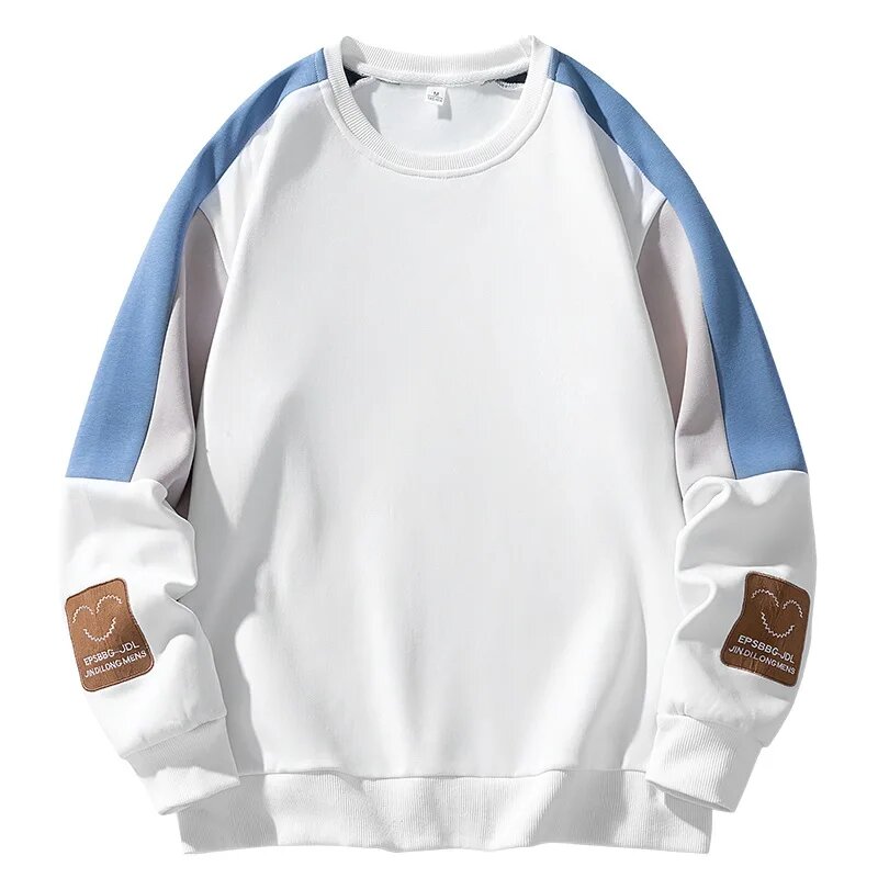 Новый мужской модный брендовый универсальный топ с длинными рукавами на весну и L, Белый, White