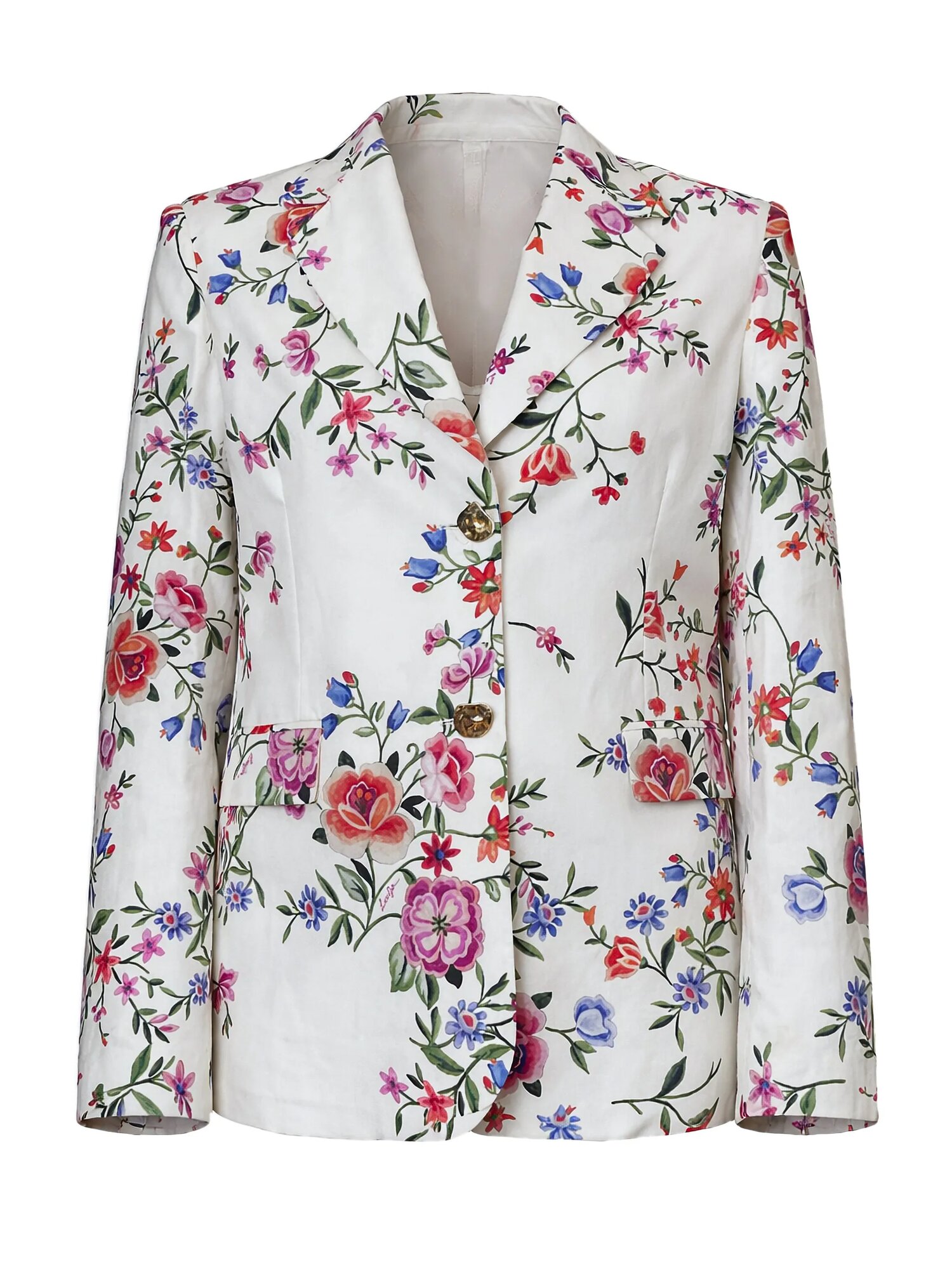 Пиджак LIU JO Floral button blazer, размер 44, бежевый/белый — фото 1
