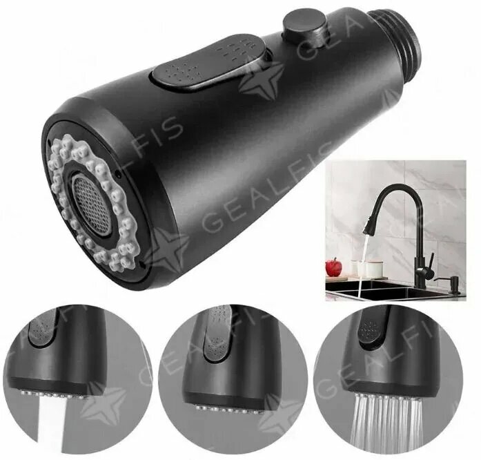1 шт. выдвижной распылитель для душа, адаптер для смесителя, установка для кухни, ванной комнаты, запасной сменный распылитель для крана, черный