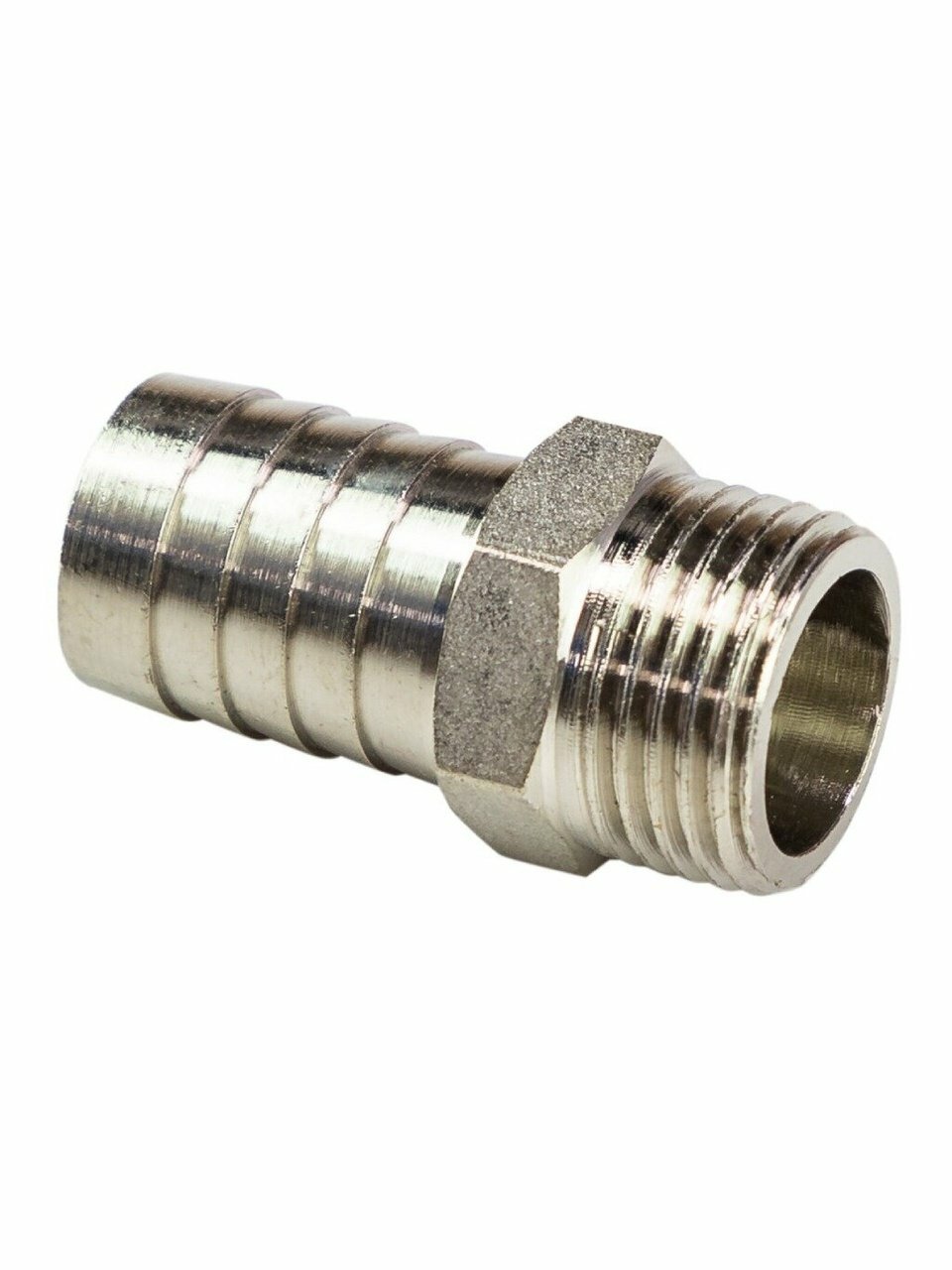 Штуцер РосТурПласт 10 мм х 1/2 дюйма, никелированный латунный фитинг для водоснабжения и отопления, наружная резьба