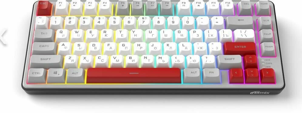 Клавиатура RITMIX механическая RKB-681BL ay серый-бордовый