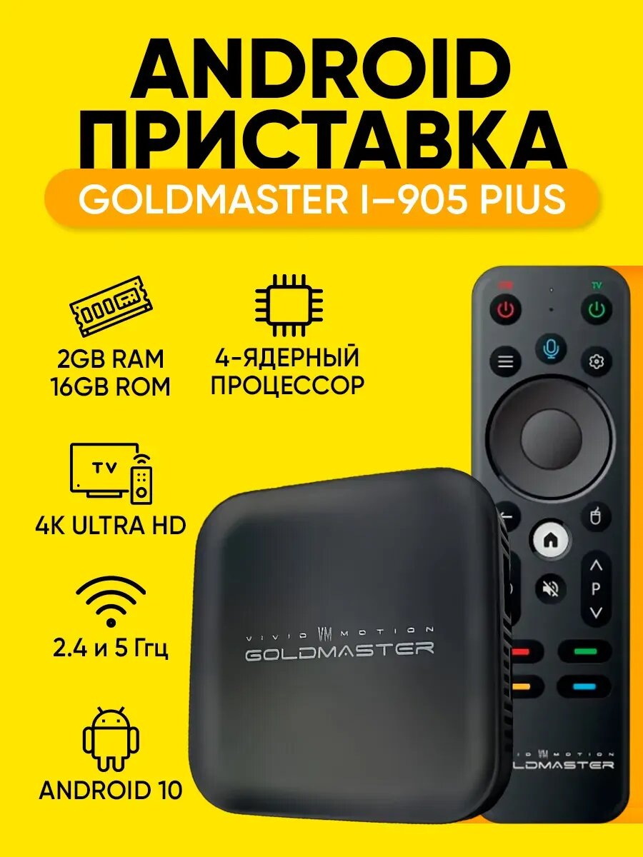 Смарт ТВ приставка I-905 Plus Android 11.0 2ГБ\16 Гб 4K