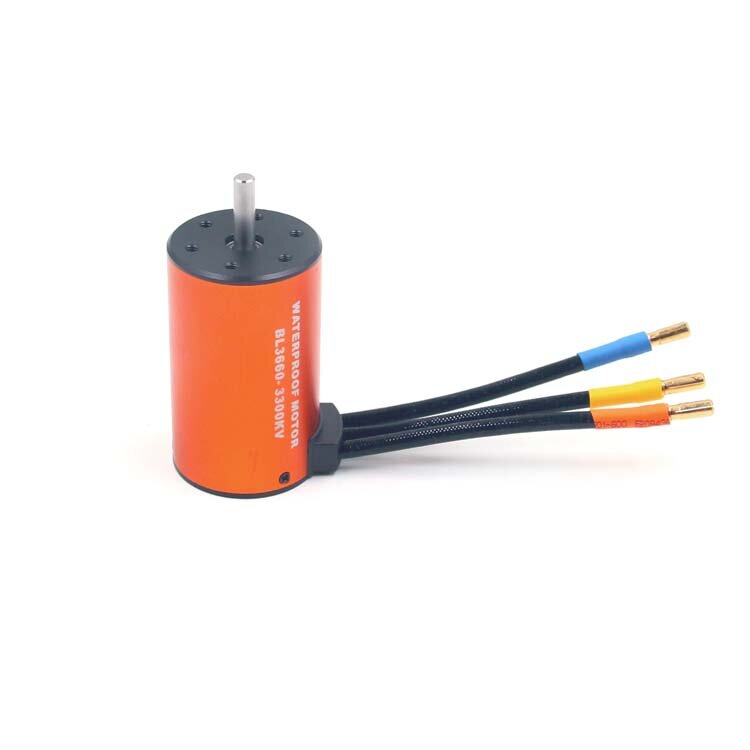 Мотор для RC машины 3660 3300KV 4 полюса влагозащита 36x60 мм вал 5 мм 17 мм 1200W 2-4S 80A крепёж 25 мм 220г