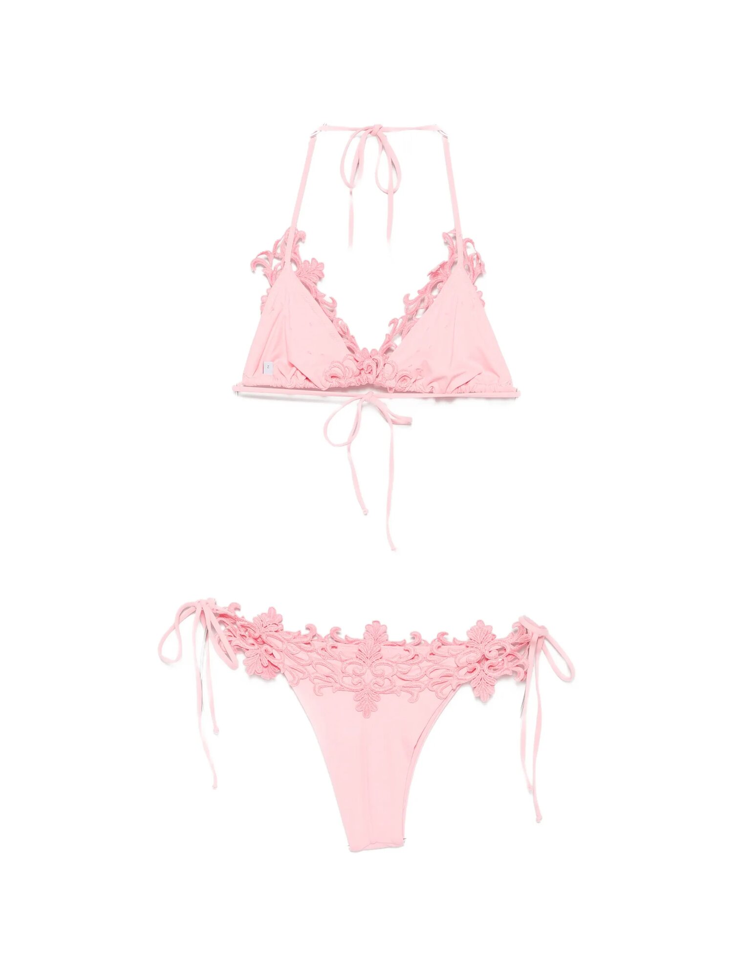 Купальник Mazzei Embroidered-trim bikini, размер 46, coral pink — фото 1