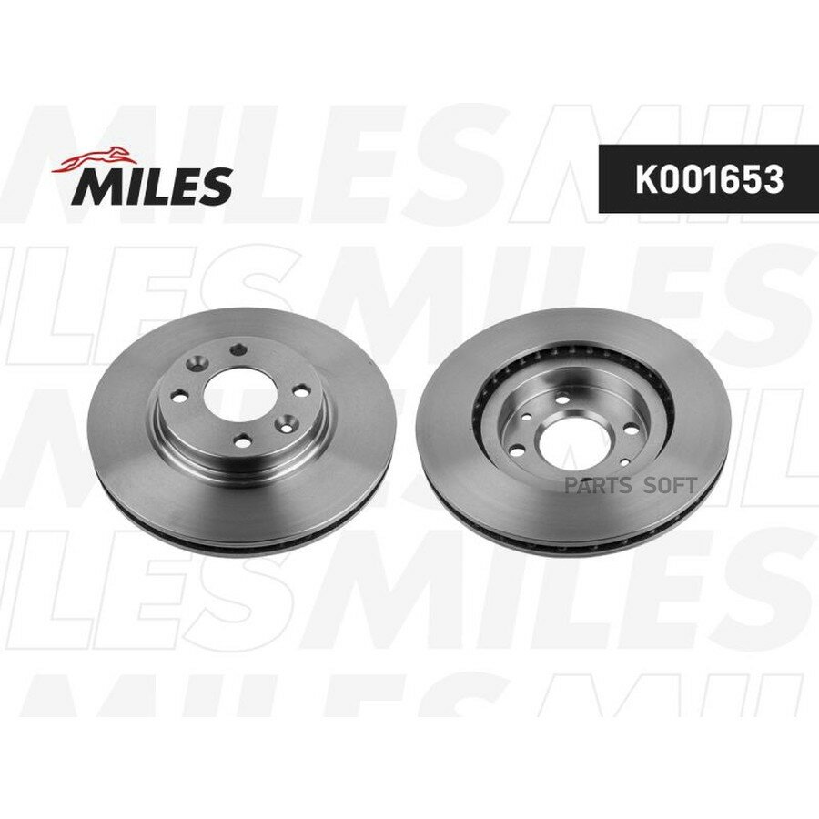 MILES K001653 Диск тормозной RENAULT LOGAN II/SANDERO II/CLIO IV 12- передний вент. D=258мм. ()