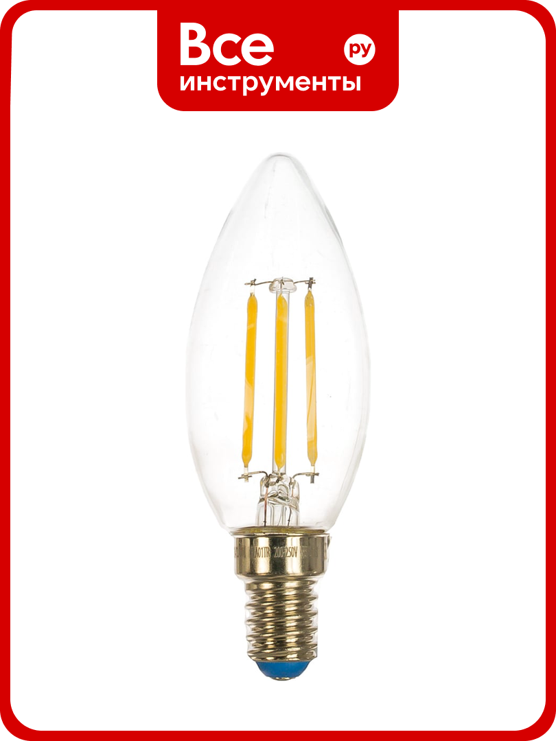 Диммируемая светодиодная лампа Uniel Форма свеча Серия Air LED-C35-5W/NW/E14/CL/DIM GLA01TR UL-00002862 филаментный тип