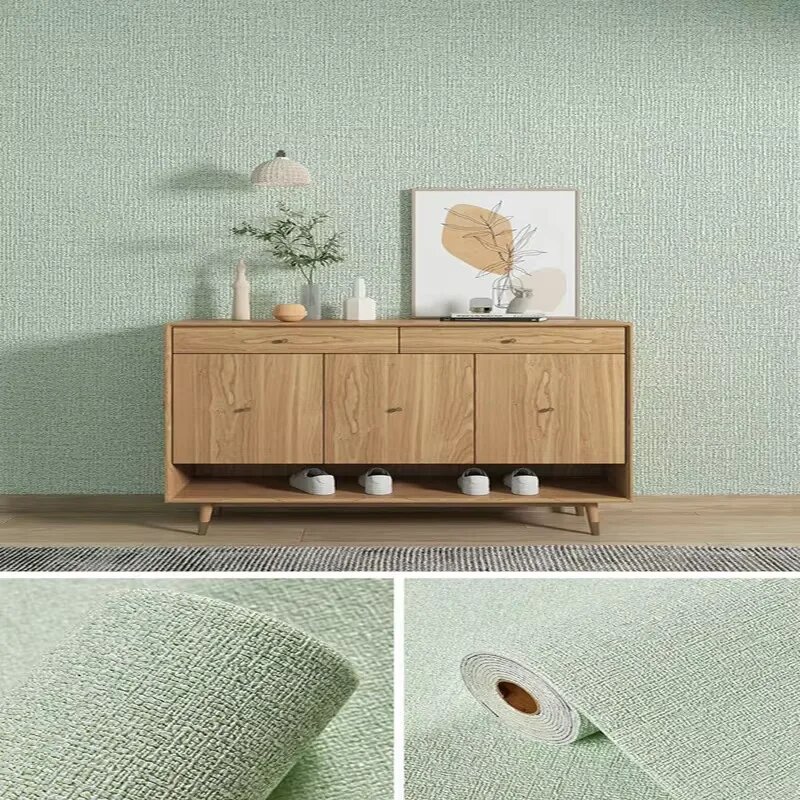 3D-наклейка для стен из льняной пены Зеленый, 50cmX280cm, Linen Malt