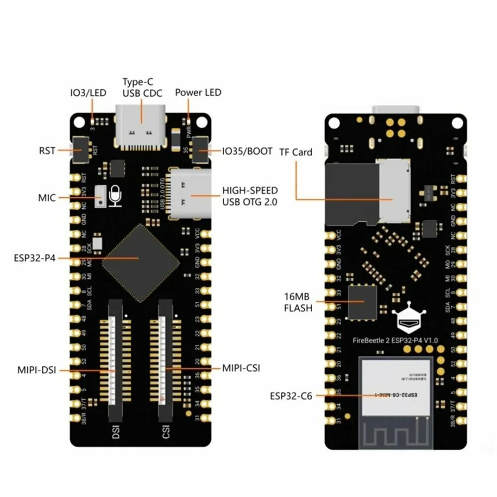 Для платы разработки ESP32 P4 AI FireBeetle 2