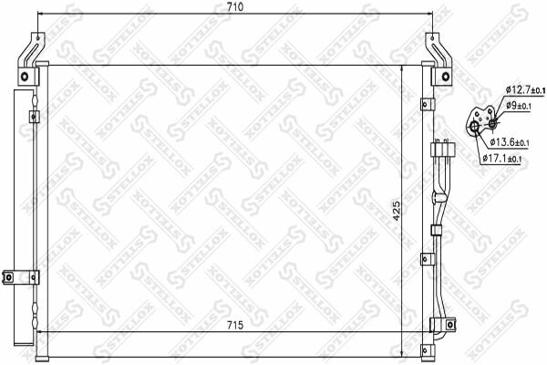 STELLOX Радиатор кондиционера (конденсер) для Hyundai ix55 3.0CRDi 08>