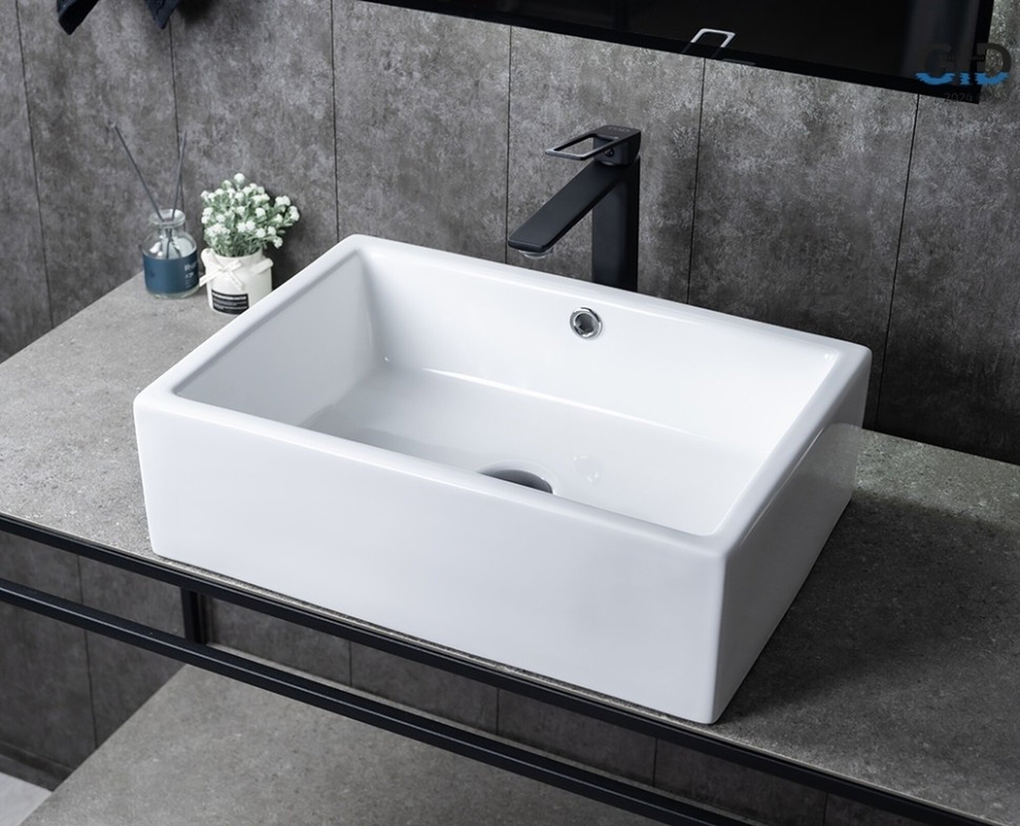 Раковина Gid N9129 51125, для ванной, накладная, цвет белый, 51x38x15