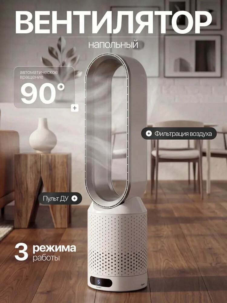 Вентилятор напольный, ионизацией и турбо режимом, вентилятор колонный, с очистителем воздуха и пультом ДУ, ионизация