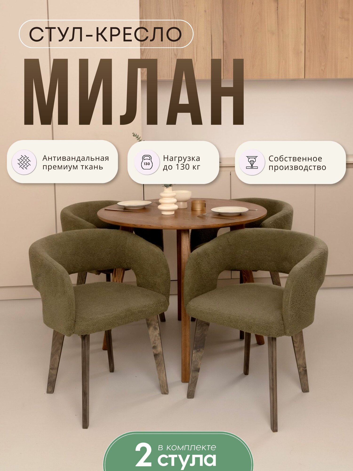 Стулья для кухни комплект 2шт мягкие со спинкой