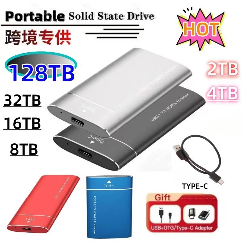 Портативный внешний SSD-накопитель 6 ТБ красного цвета с высокой скоростью