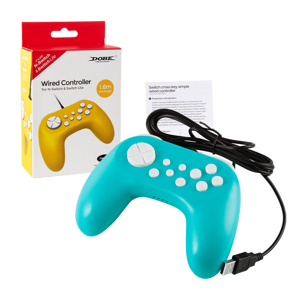 Контроллер для Nintendo Switch с вибрацией и проводным подключением — одиночный экземпляр в зеленом цвете для NS Pro