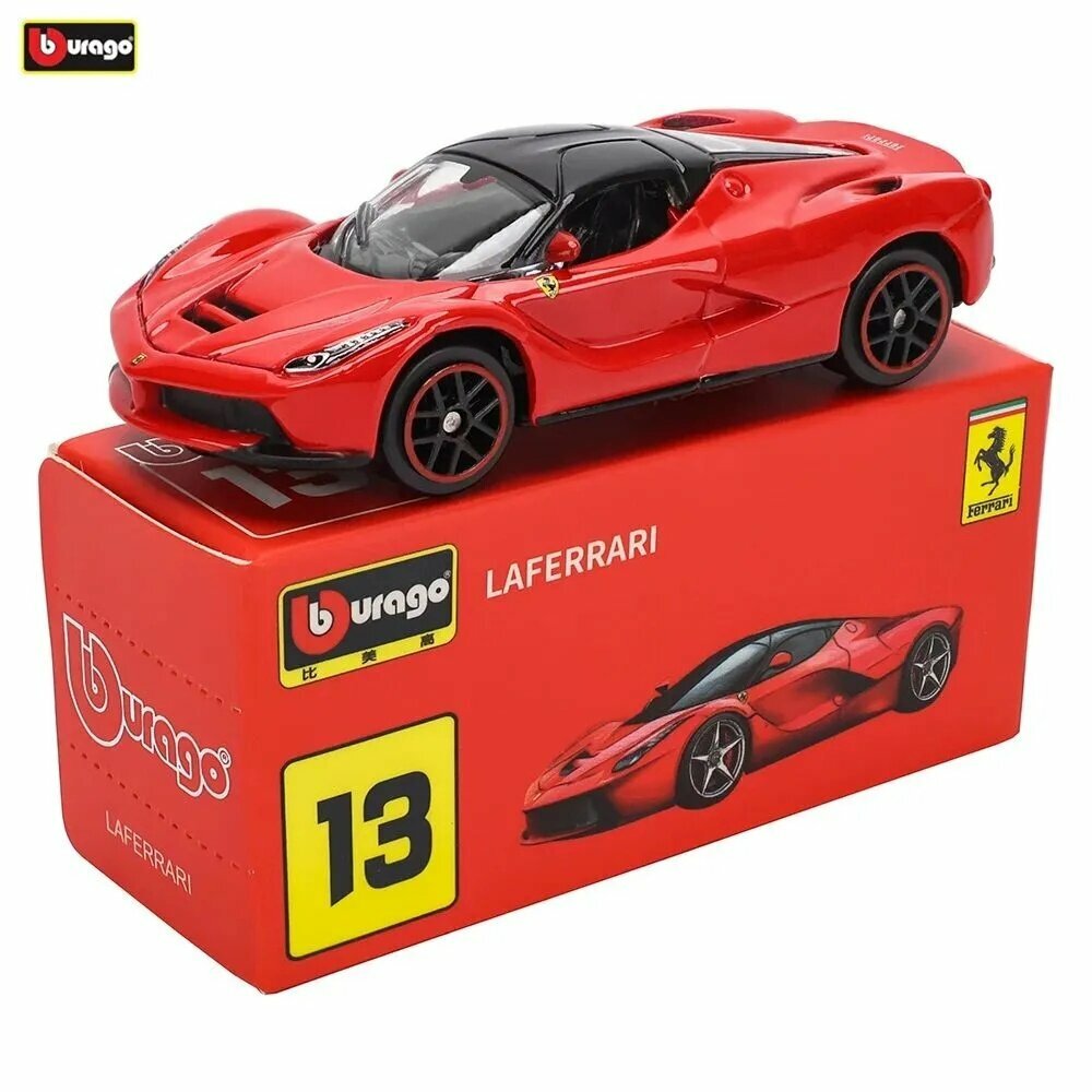 Машинка Металлическая Bburago Laferrari 1:64 Красная / Лицензионная Модель Ferrari Феррари Лаферрари Коллекционная ИгрушкаLYY