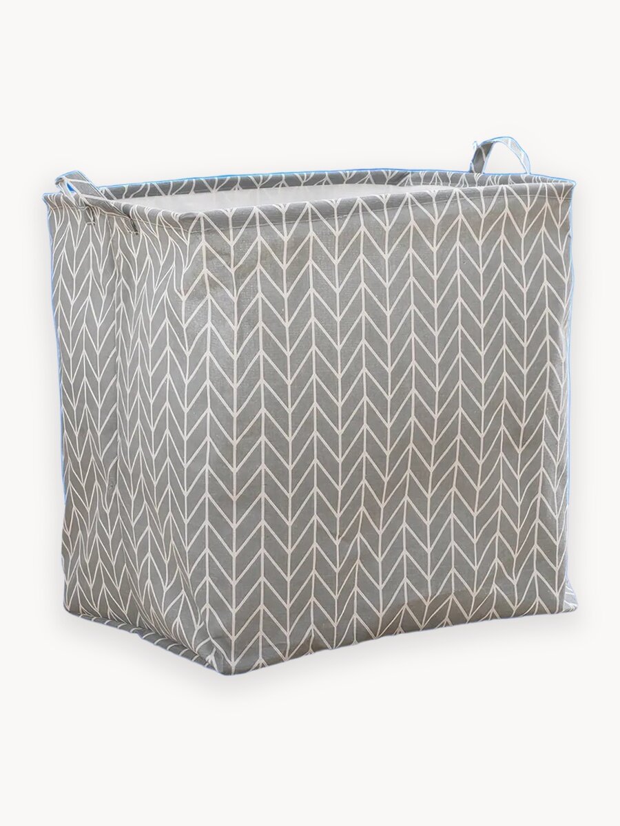 Корзина для хранения белья в ванную, корзина для игрушек, корзина складная с ручками, большая, 100 литров, светло серая