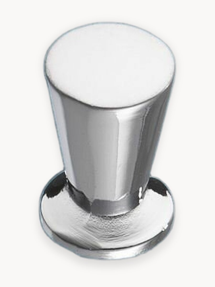 Мебельная ручка-кнопка KERRON / Комплект из 6 шт. для ящика в шкафу и кухне / Цвет: хром.