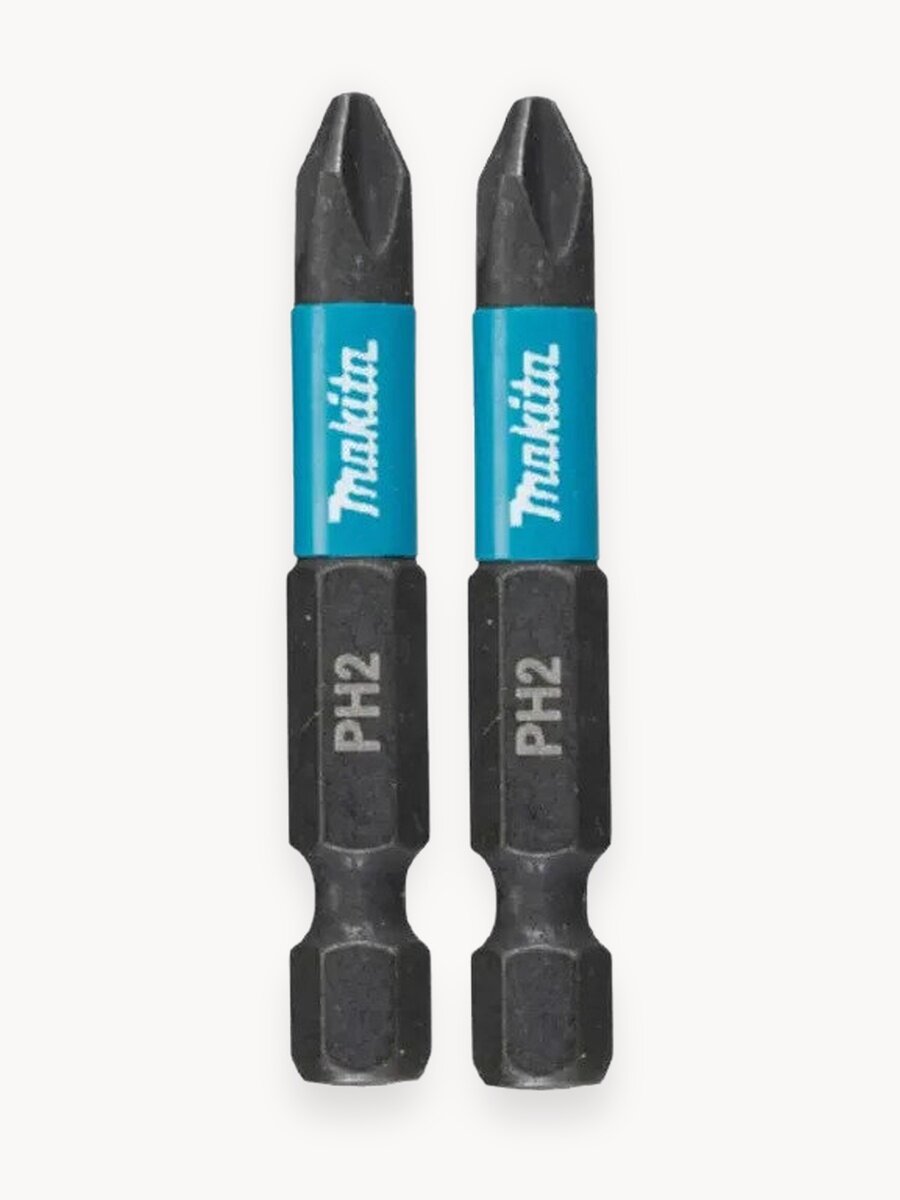 Биты Makita E-08763, PH2, магнитные, односторонние, ударные, длина 50 мм