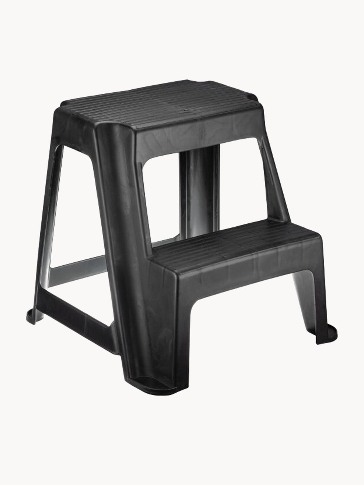 Стремянка-табурет Idea 2 ступени, стационарная, пластиковая, нагрузка 120 кг, вес 2,4 кг, черная, М 2296