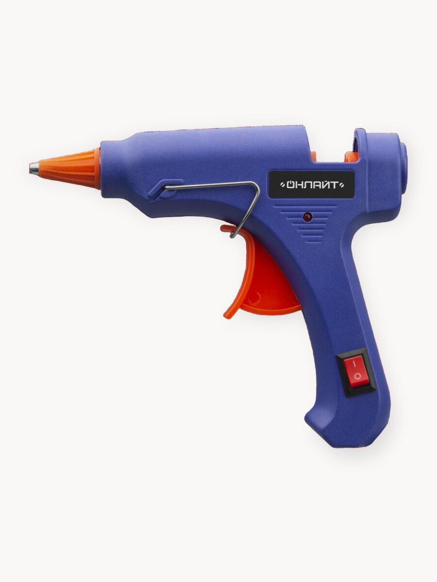 Клеевой пистолет для творчества онлайт 90 087, 20 Вт, 7 мм, синий