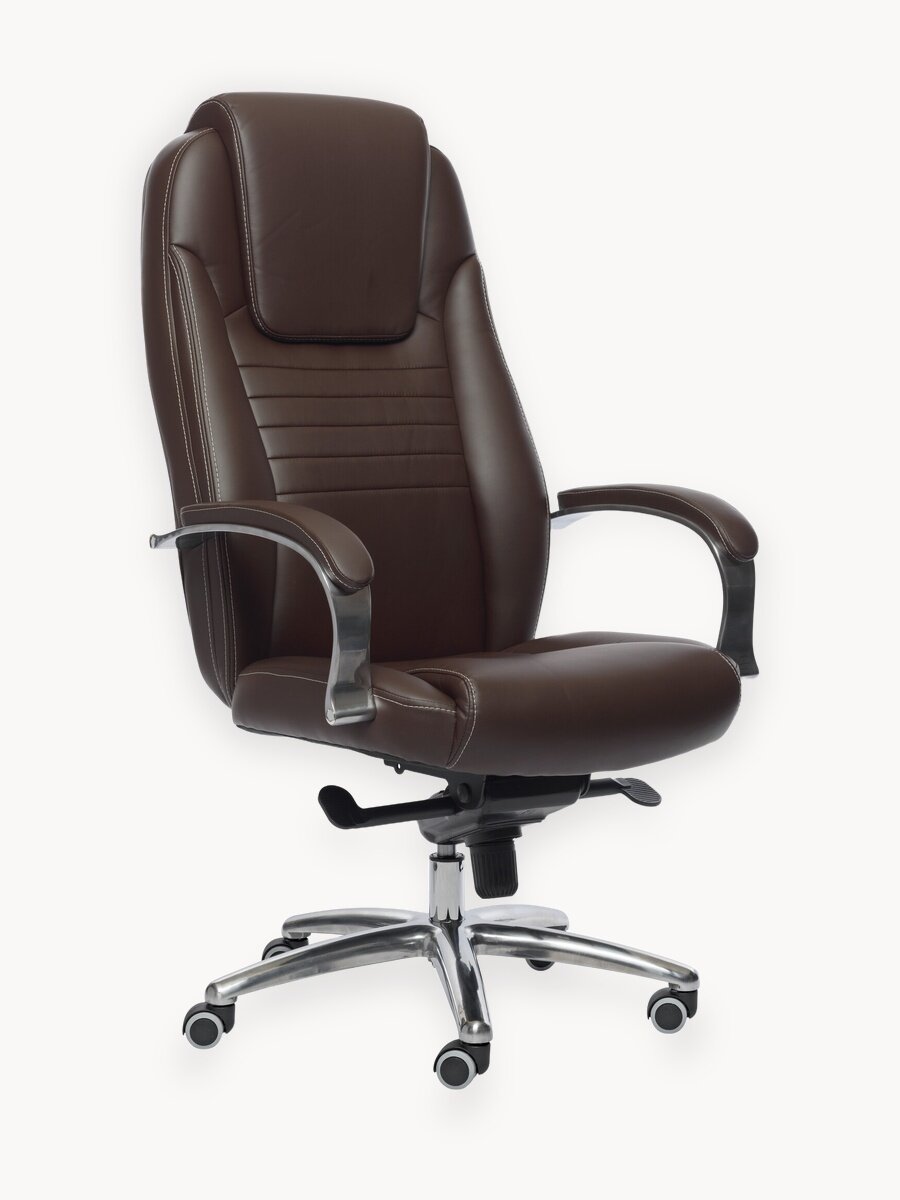 Кресло компьютерное офисное Т-9923 для руководителя, обивка: искусственная кожа, цвет: коричневый