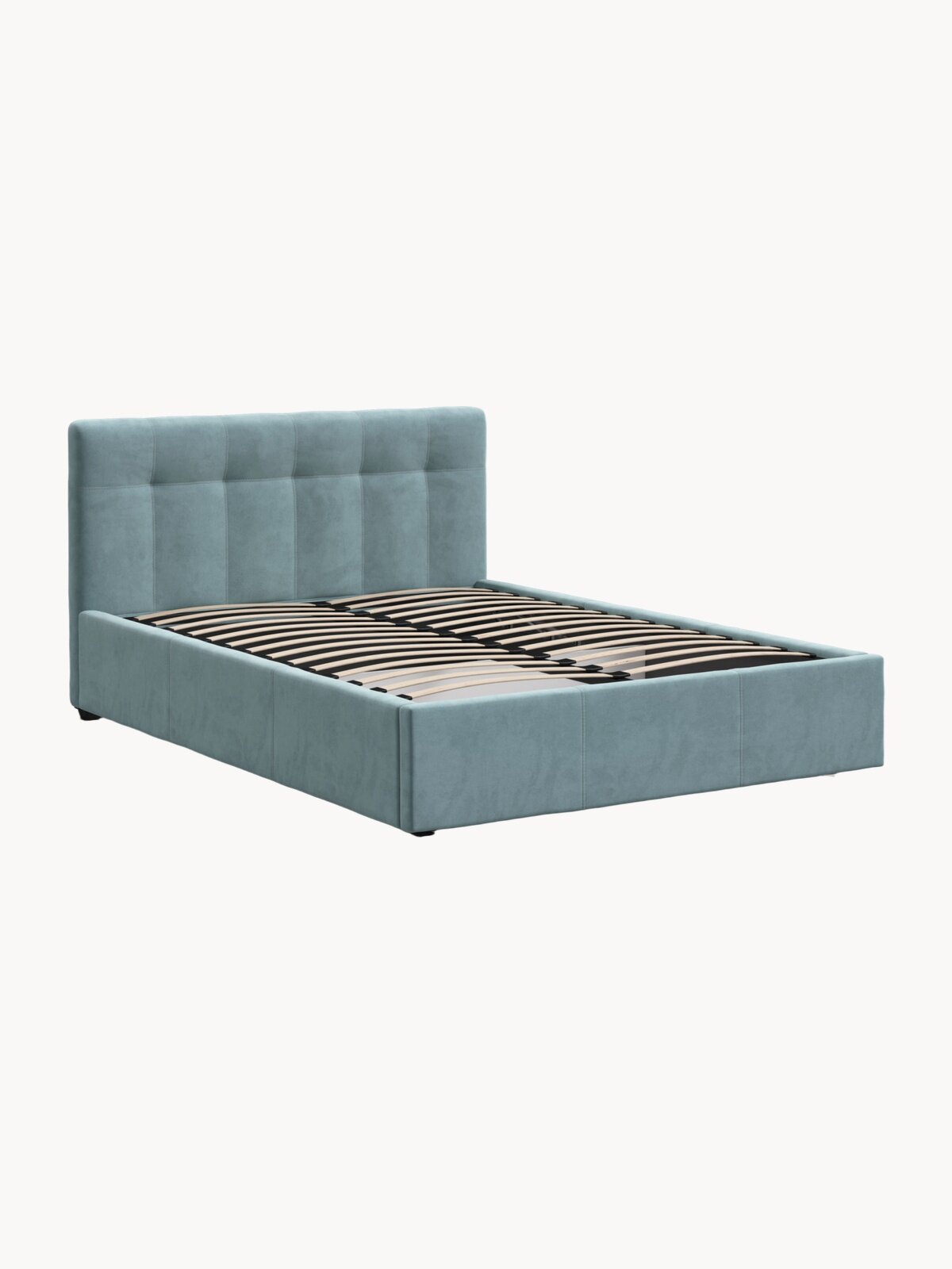 Двуспальная кровать Белла, с подъемным механизмом, велюр Monolit аква, 140х200 см