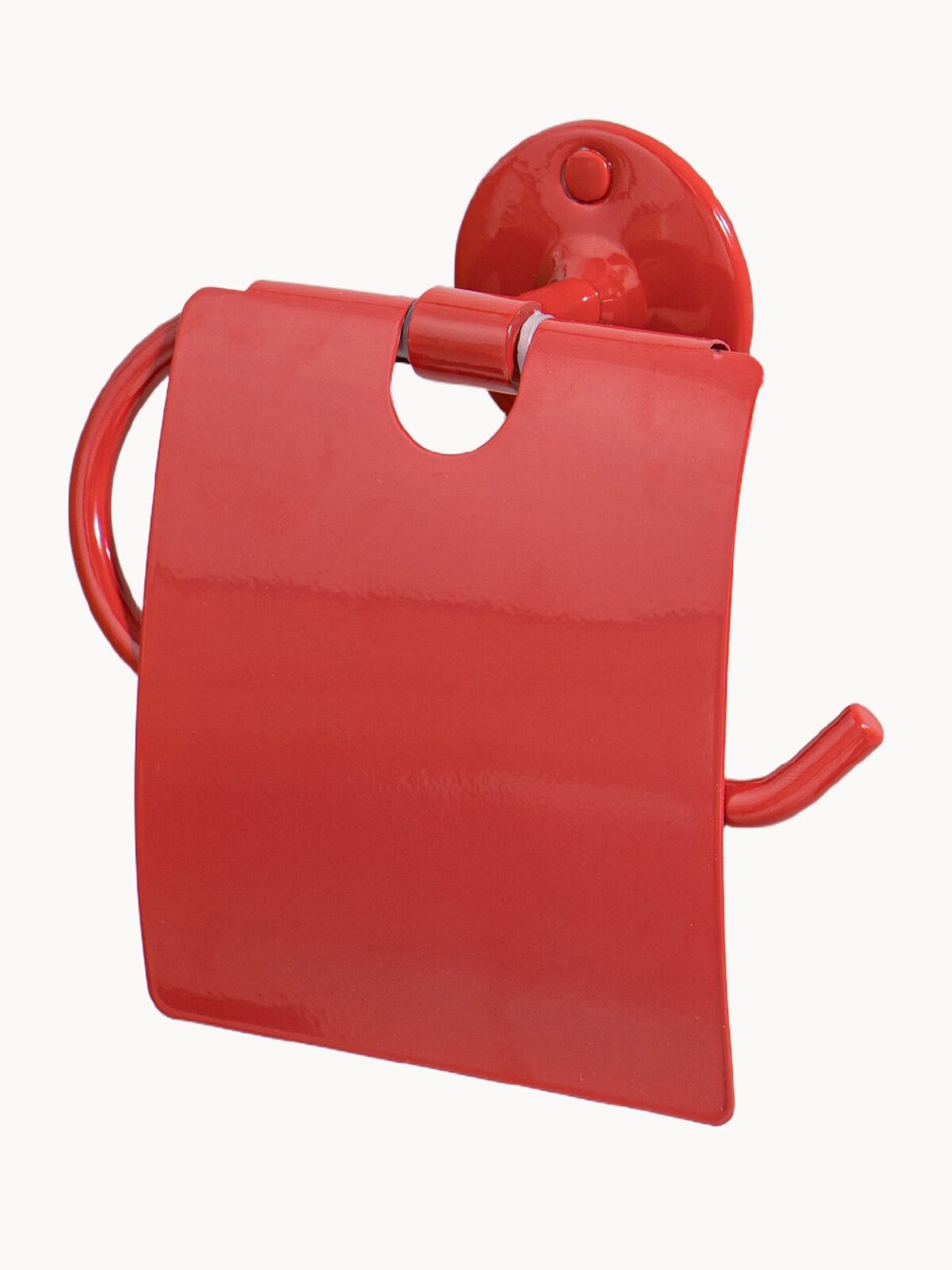 Держатель для туалетной бумаги Moroshka Trud, нерж. сталь, красный, закрытый