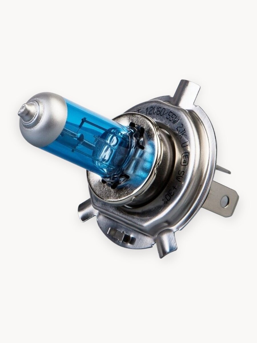 Лампа галогеновая головного света H4 P43t 4000K Super White +30% 12V 60/55W Блистер 2шт, XENITE 1007045