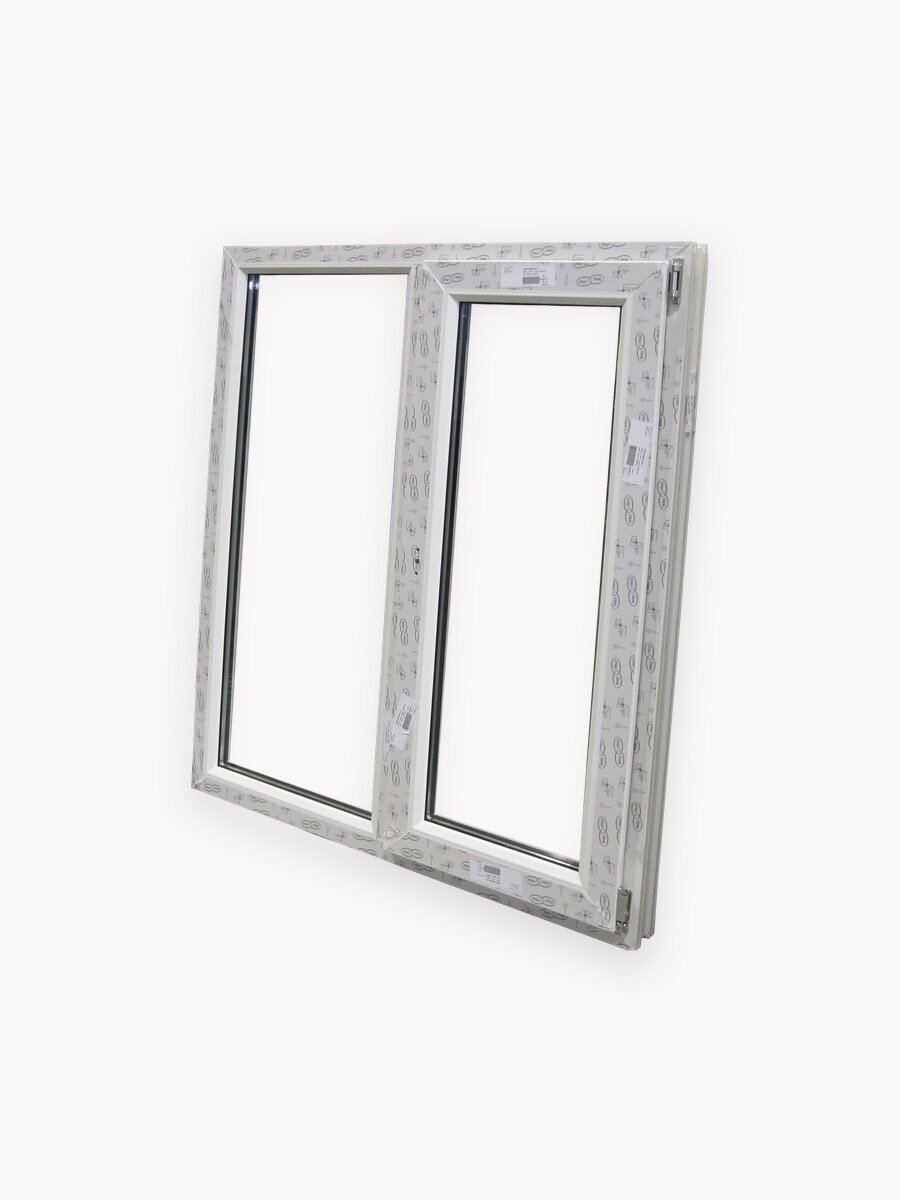 Окно ПВХ двухстворчатое 1160x1000 мм глухое/поворотно-откидное правое