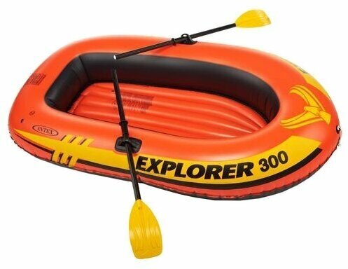 Надувная лодка Intex Explorer-300 (Set), с веслами и насосом, 211х117х41см