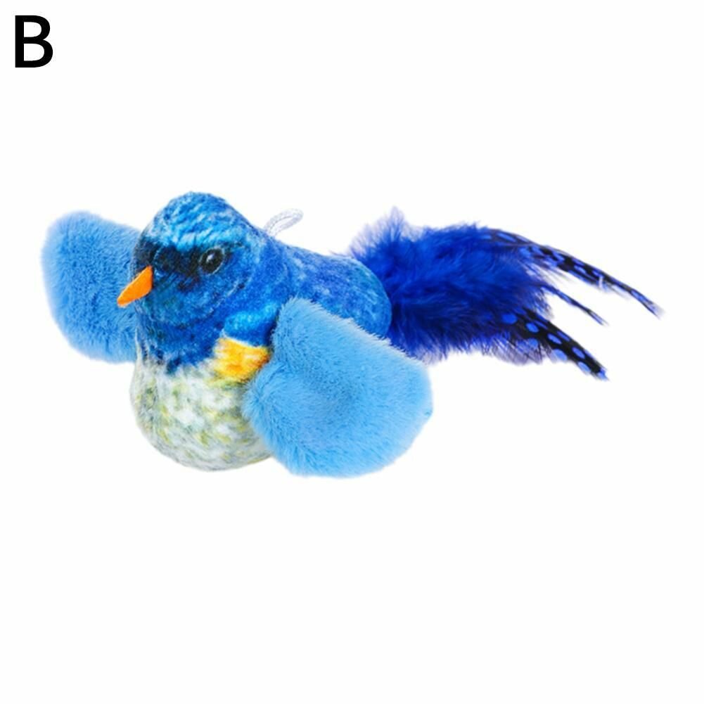 Игрушка для котов 'Поющая птица', звуковая активация, регулируемая, для крепления на удочку или вешание