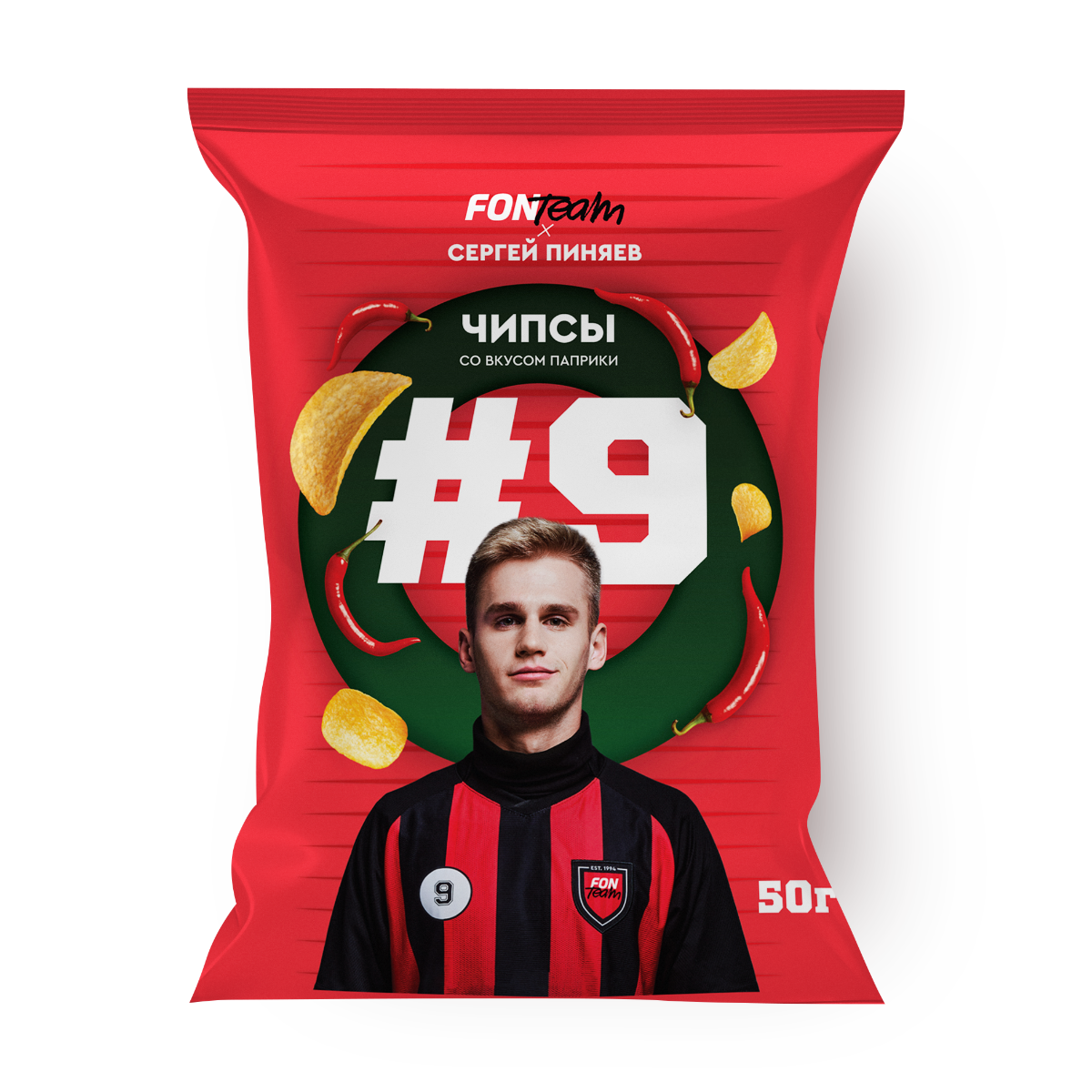Чипсы со вкусом паприки, картофельные, 50 граммов, 1 упаковка
