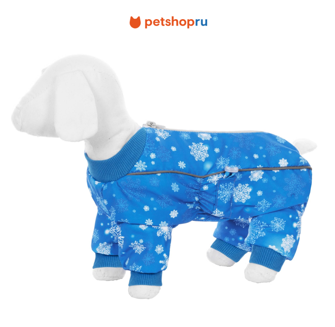Yami-Yami одежда Комбинезон для собак на меху с рисунком "снежинки", той-терьер, M, спинка 23 см