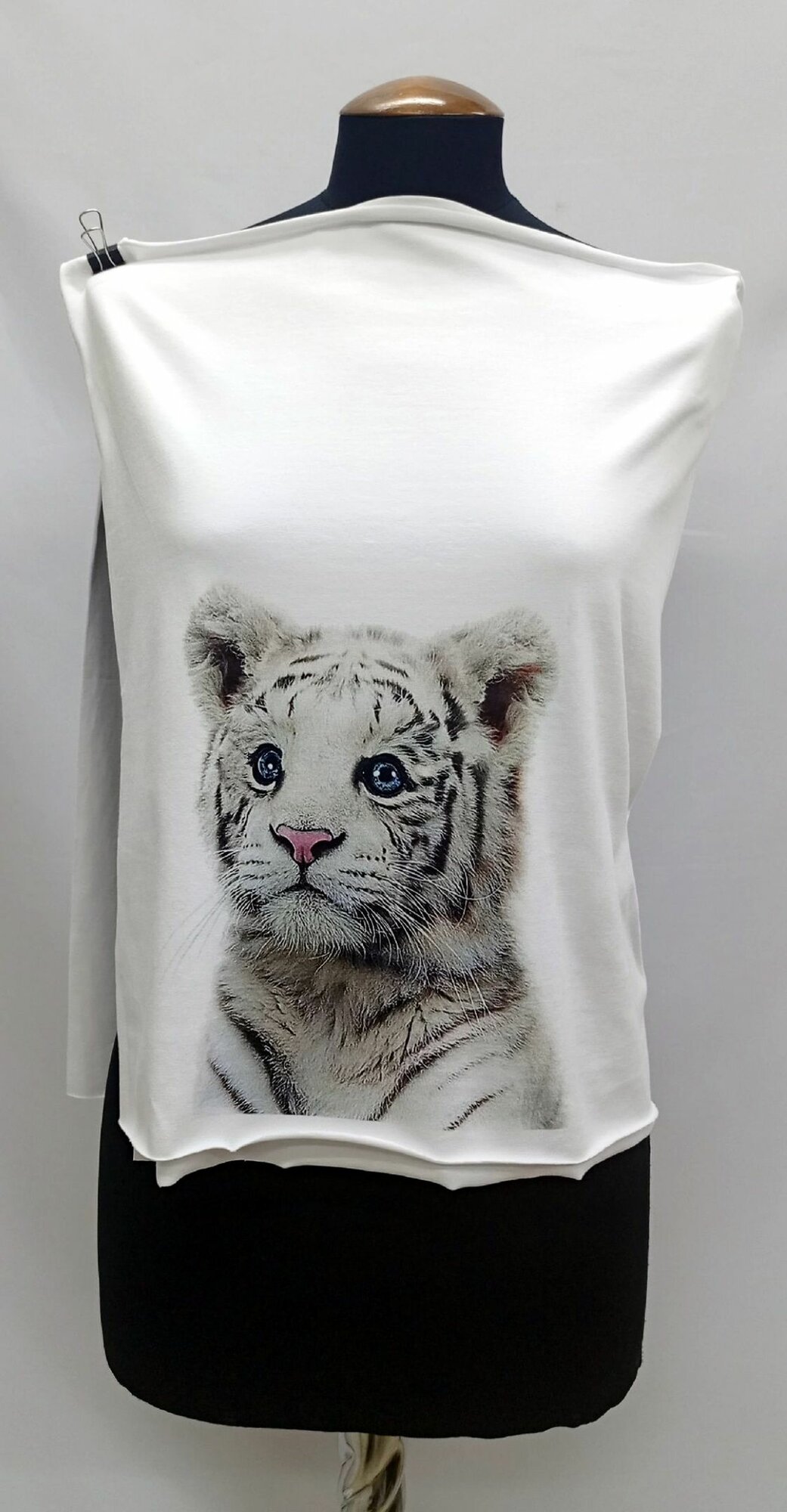 Трикотаж кулирка с лайкрой купон "Тигрёнок", ткань для шитья, 53*180