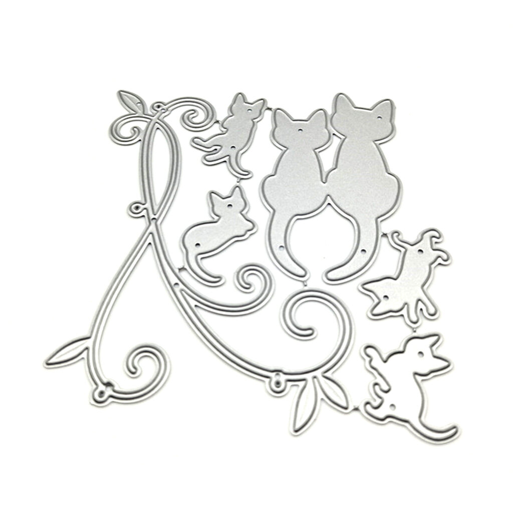 Кошки Металлические Режущие Штампы Трафарет DIY Альбом Для Скрапбукинга Бумажная Открытка Шаблон Плесень