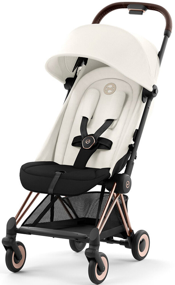Cybex Coya (Rosegold Off White с дождевиком и бампером)