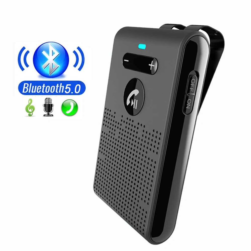 Kebidu Bluetooth 5,0 автомобильный комплект громкой связи громкая громкая связь Mp3 музыкальный плеер зажим для солнцезащитного козырька универсальный беспроводной аудиоприемник, SP08