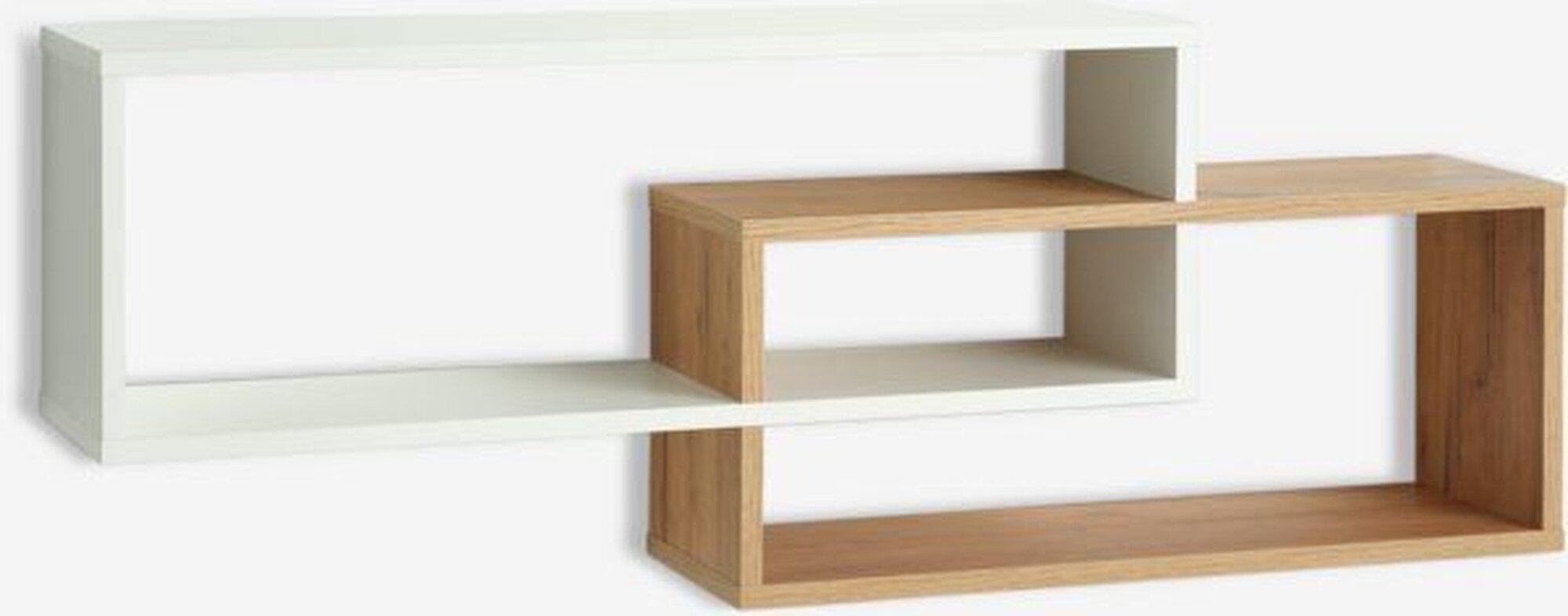Полка настенная Jysk ALLESTED, 2 полки, цвет белый/натуральный дикий дуб