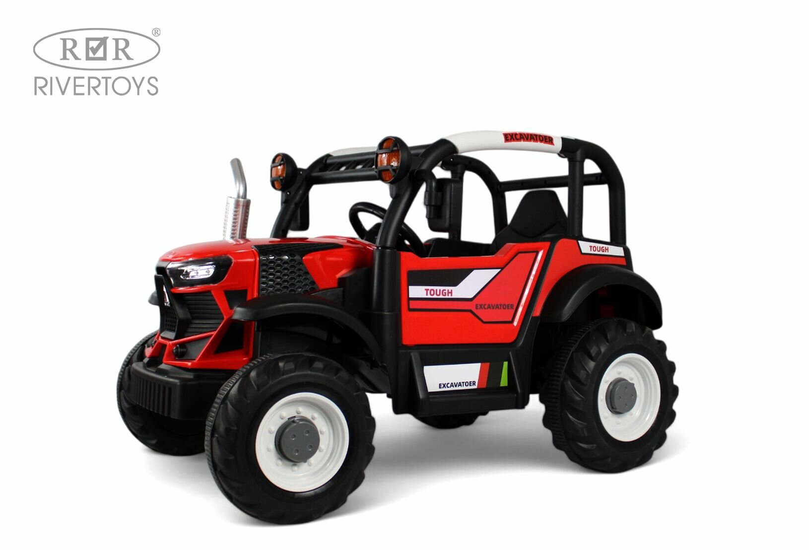 Детский электромобиль RiverToys (B222CP), цвет красный, для детей от 3 до 6 лет.