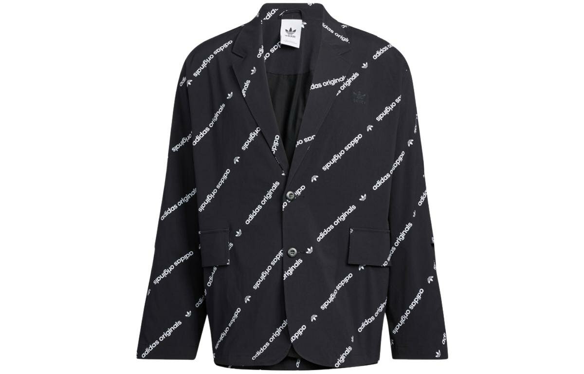 Блейзер унисекс Adidas Originals 7270756 с воротником делового кроя, черный L EU