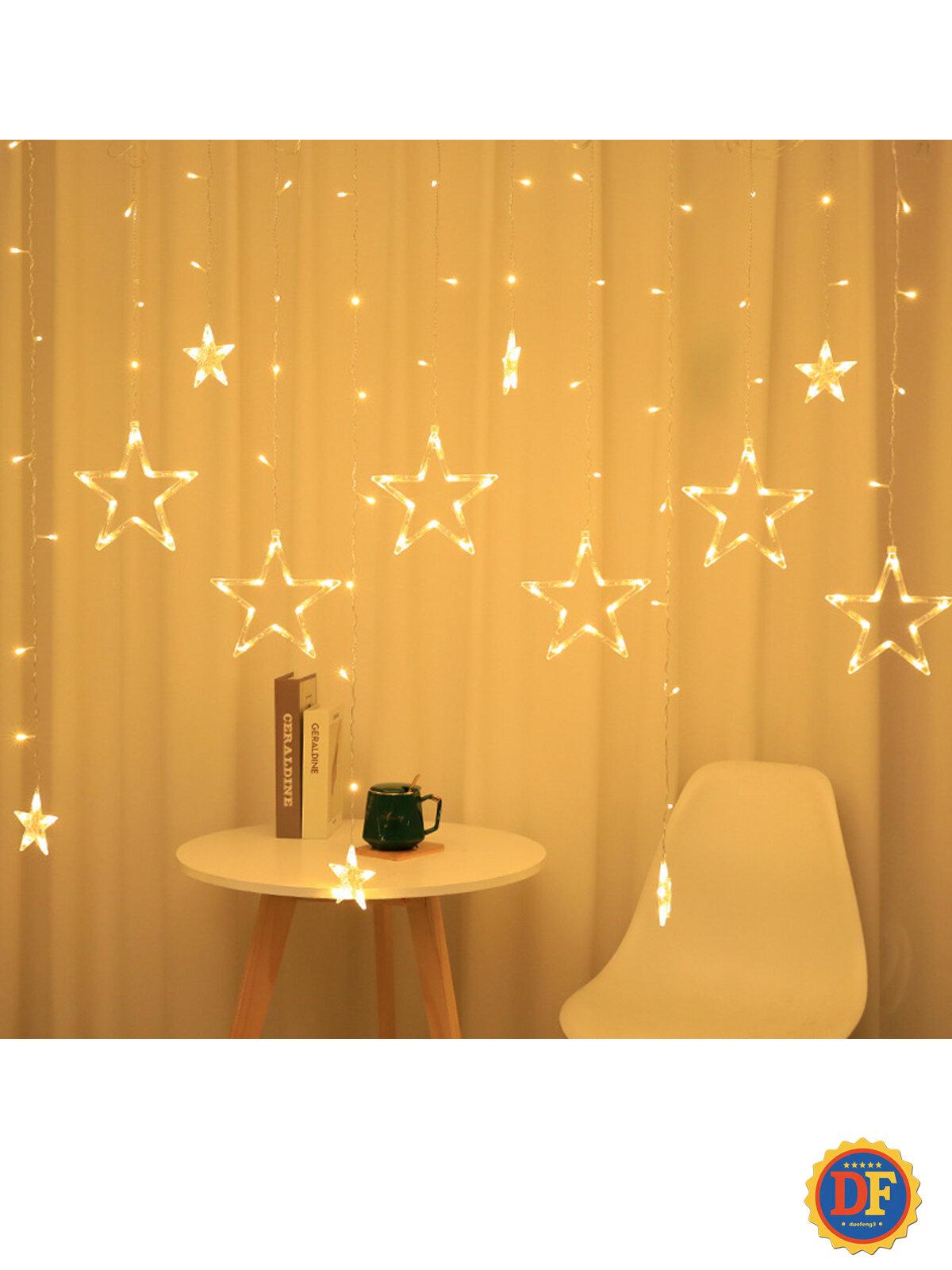 Светодиодная гирлянда "Звездное небо" 3x3 метра, IP66, 34 LED, 8 режимов, теплый свет 50K для декора