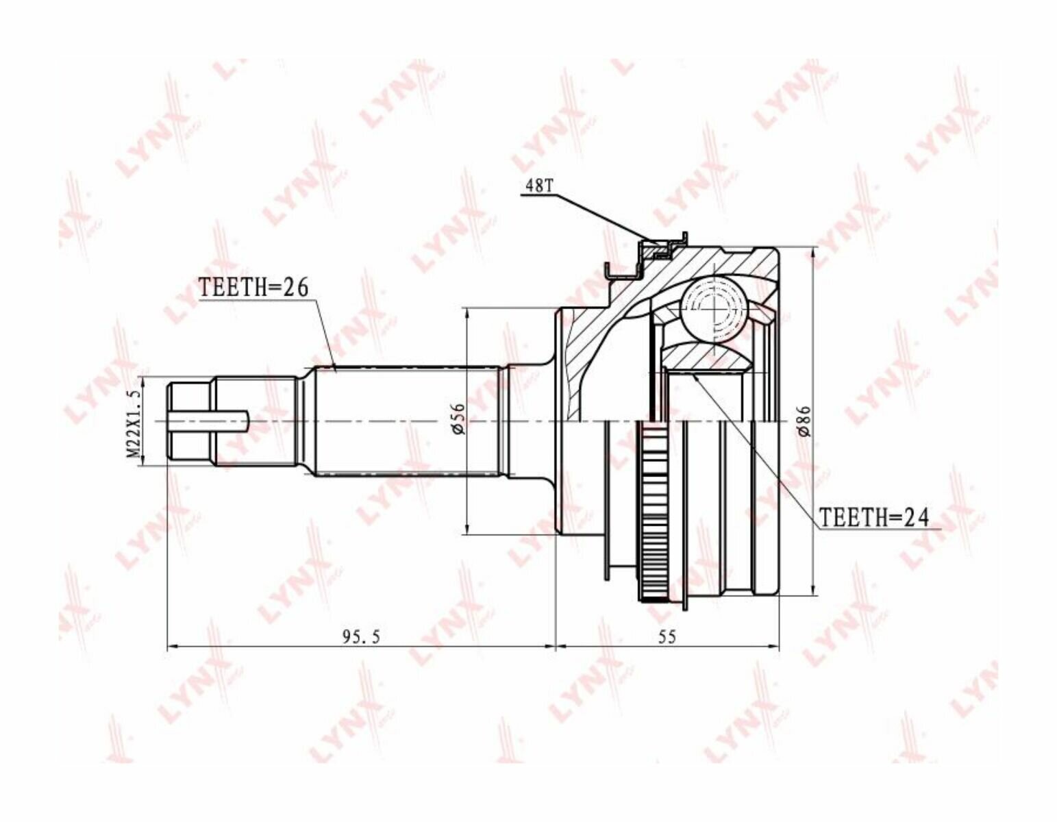 Co-7509A Шрус Lynxauto(Lynx Co-7509A)