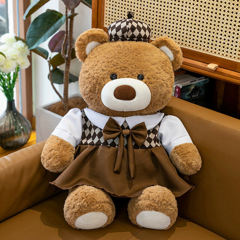 Teddy bear plush doll for couples with short plush material and gift use