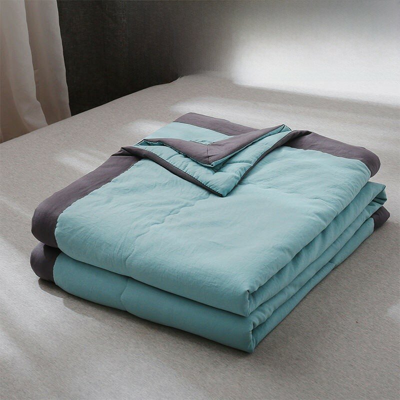 Modern cotton summer blanket with soft filling for kids and student dormitory brand unknown dark green 100x140cm