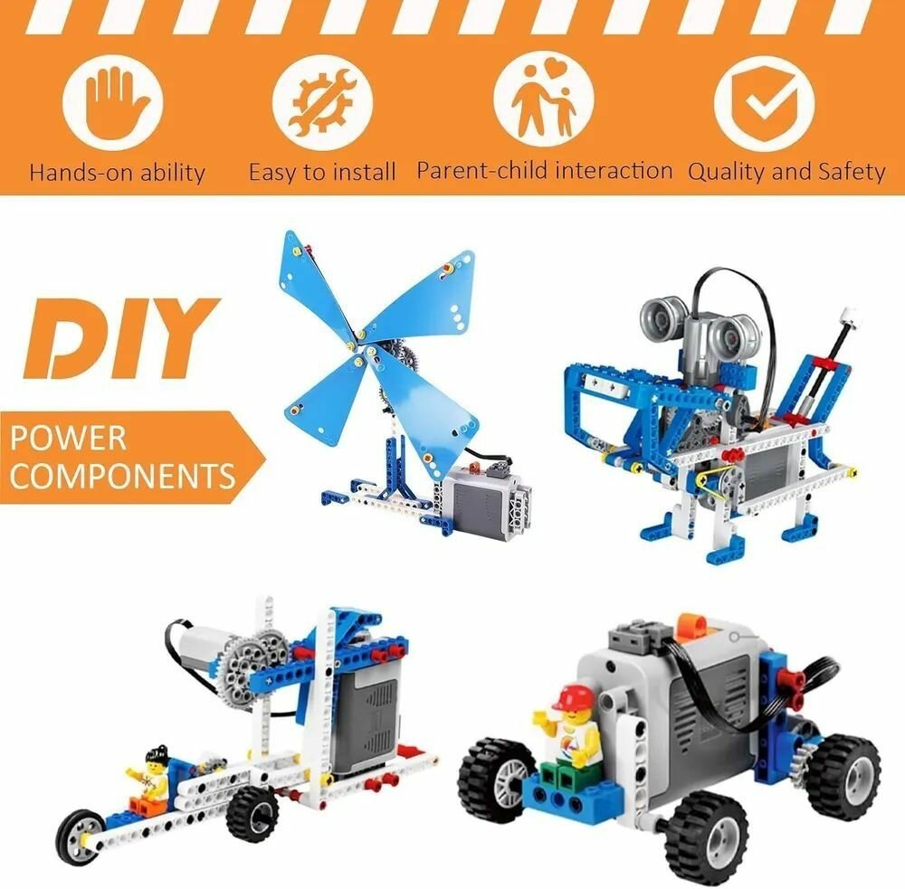 Набор моторов 9 в 1, совместимый с Lego Technic, - радиоуправляемой игрушки конструктора, набор электрики, моторчики, модули, пульт управления-универсальный