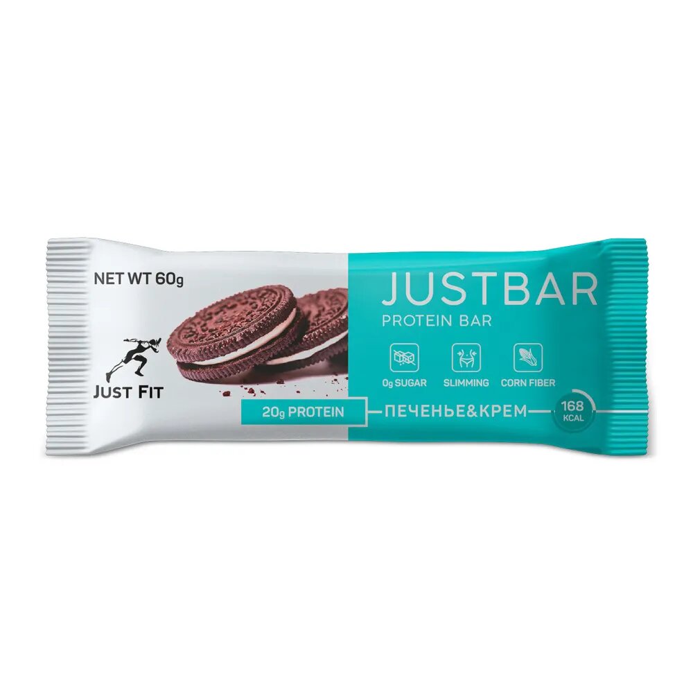 Just Fit JUSTBAR Протеиновый батончик 60 г со вкусом печенье-крем 20 шт