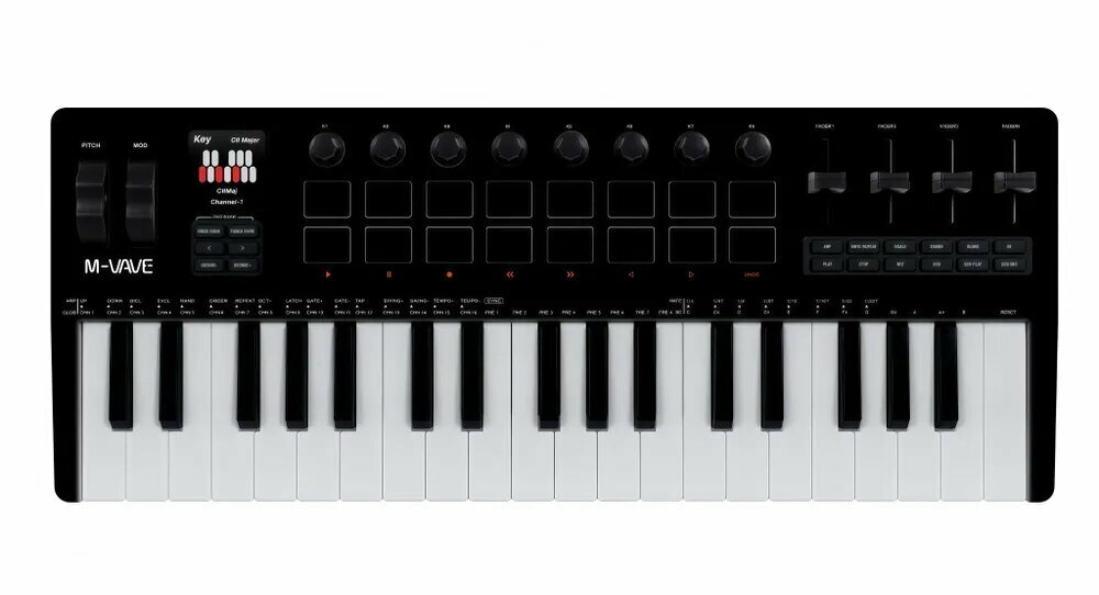 M-VAVE 37-клавишный контроллер USB MIDI клавиатуры SMK-37 PRO