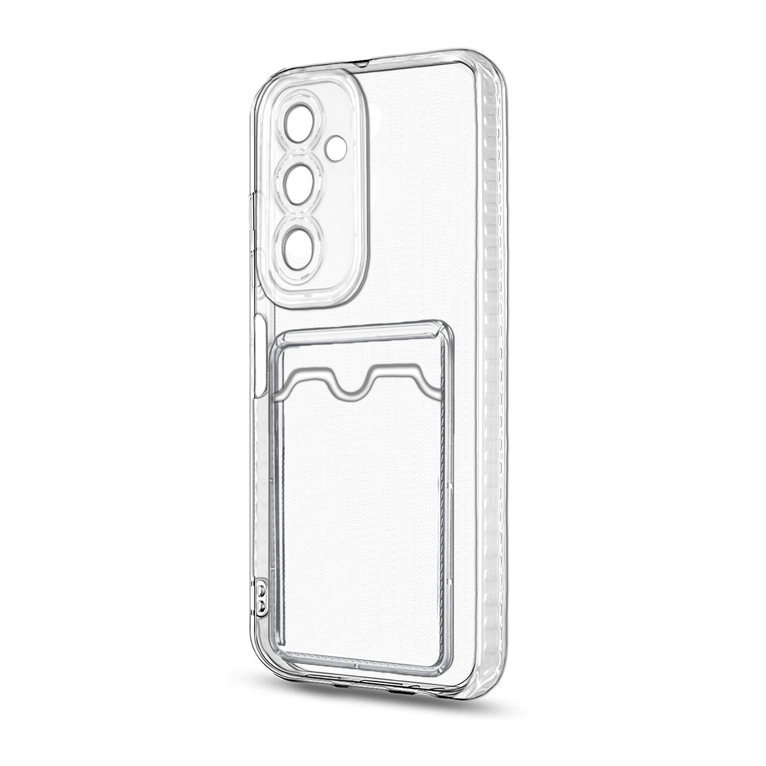 Прозрачный чехол на Samsung Galaxy A16 c карманом для карт, противоударный с защитой камеры